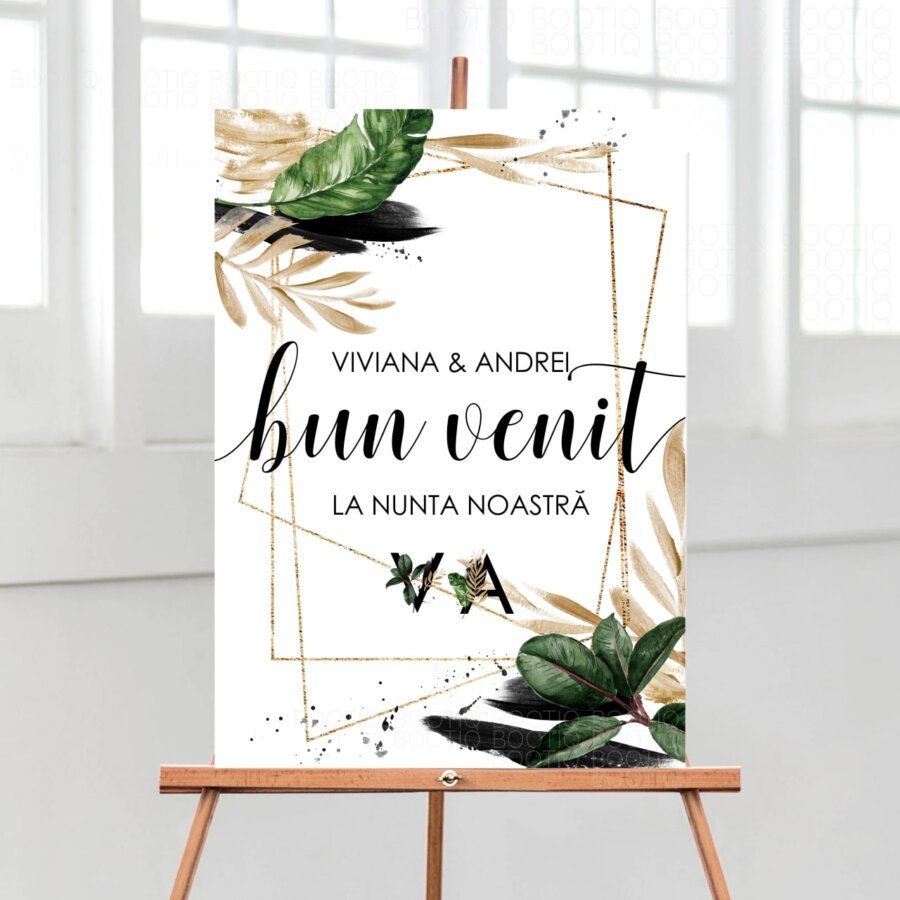 Watercolor Jungle Wedding - Semn pentru Nunta personalizat simplu sau ...