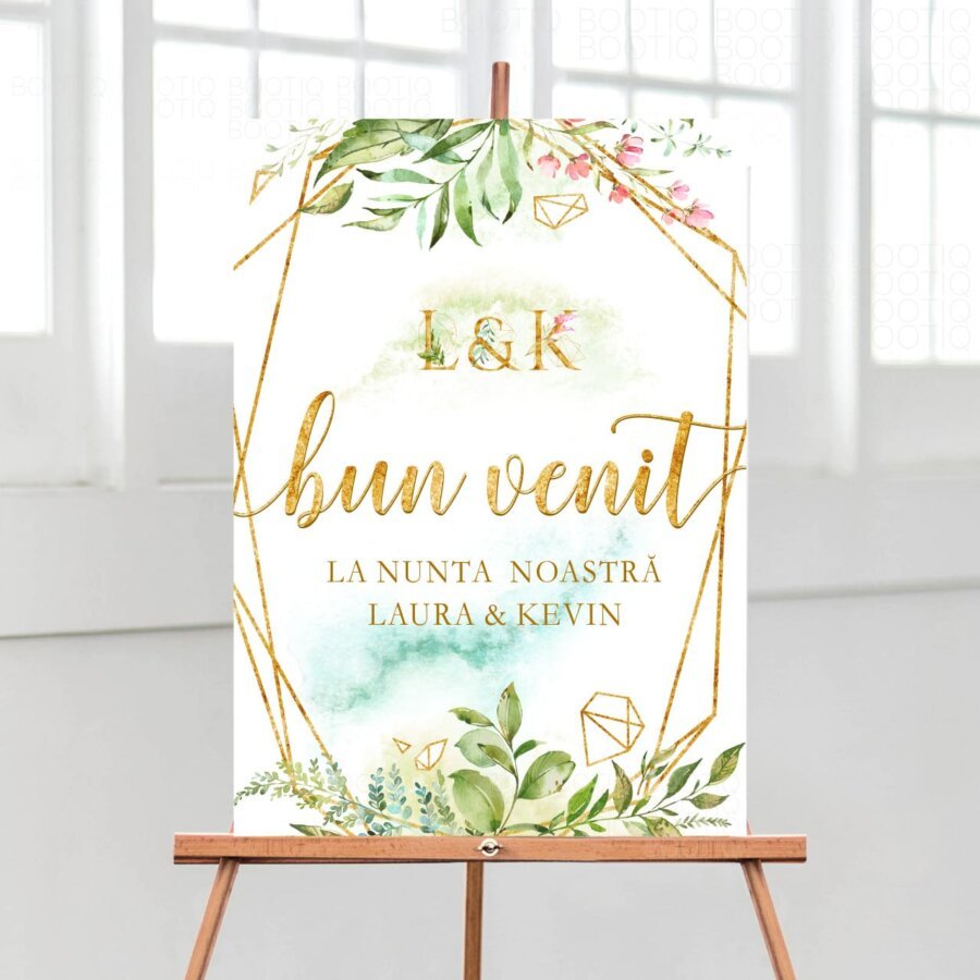 Gold Flowers - Semn pentru Nunta personalizat simplu sau cu lista ...