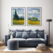 Set 2 Tablouri - Pictura Van Gogh Câmpuri de Grâu cu Chiparoși - Bootiq ...